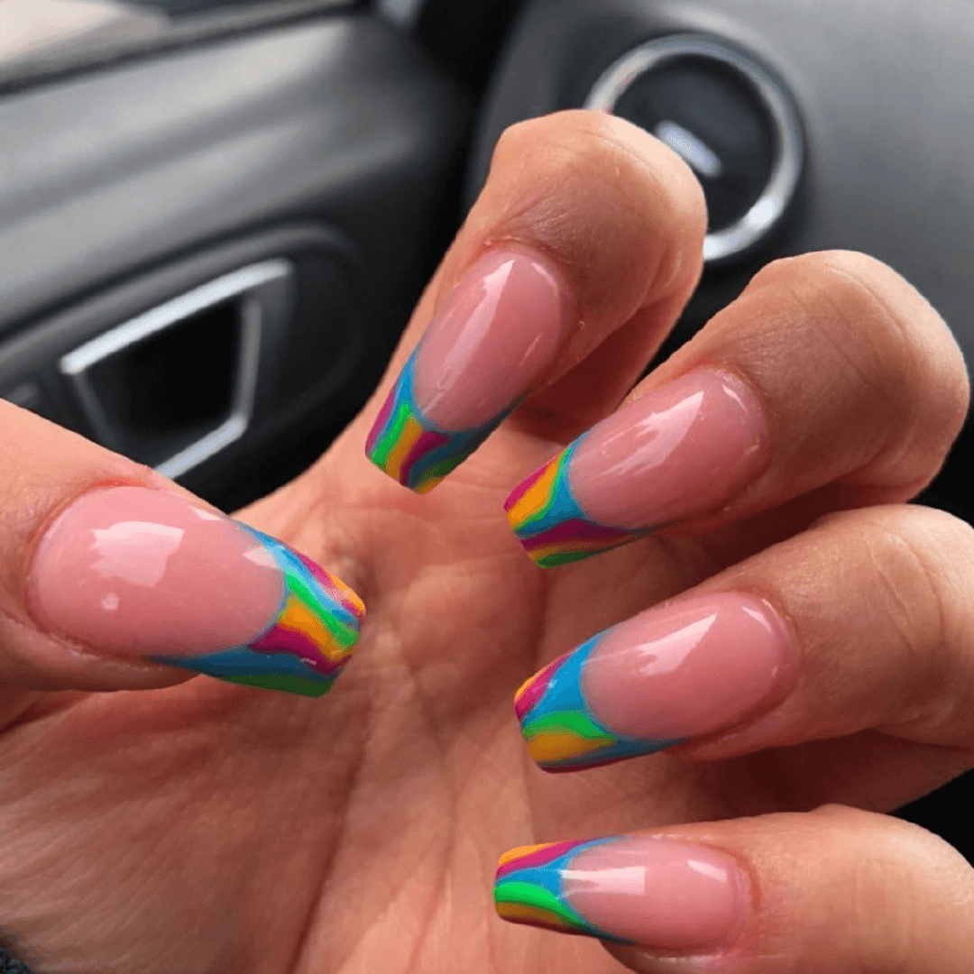 Colored French Tip Nails - 35 Ideas for 2025 | belliata.com